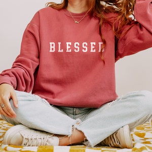 Christian Sweatshirts Comfort Colors Blessed Sweatshirt Christian Gifts ...