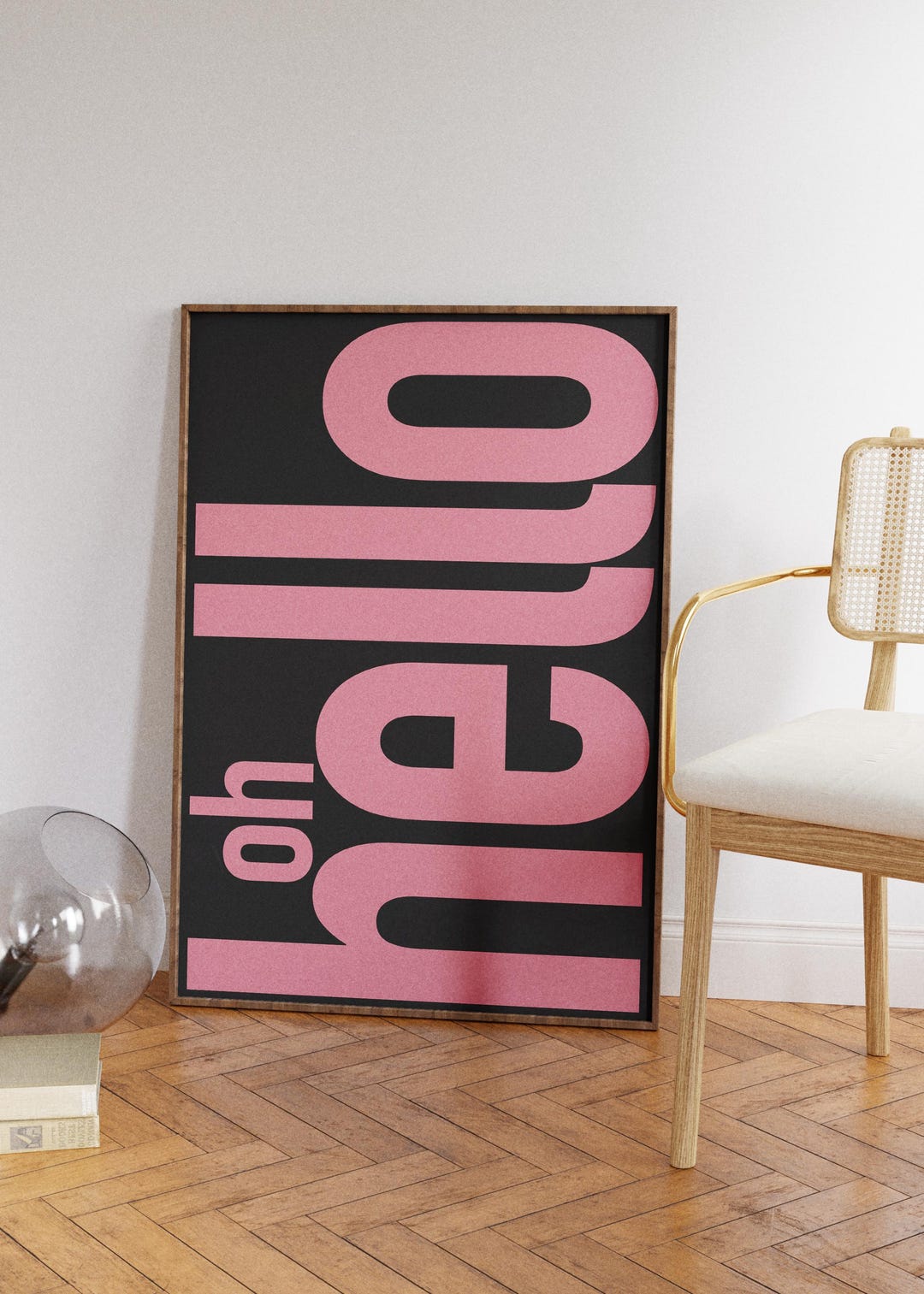 Oh Hello Print Modern Typography Poster Trendy Wall Art Bold Type ...