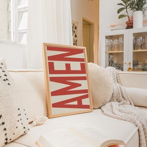 Amen Print Digital Download Jesus Typography Poster Trendy Christian ...
