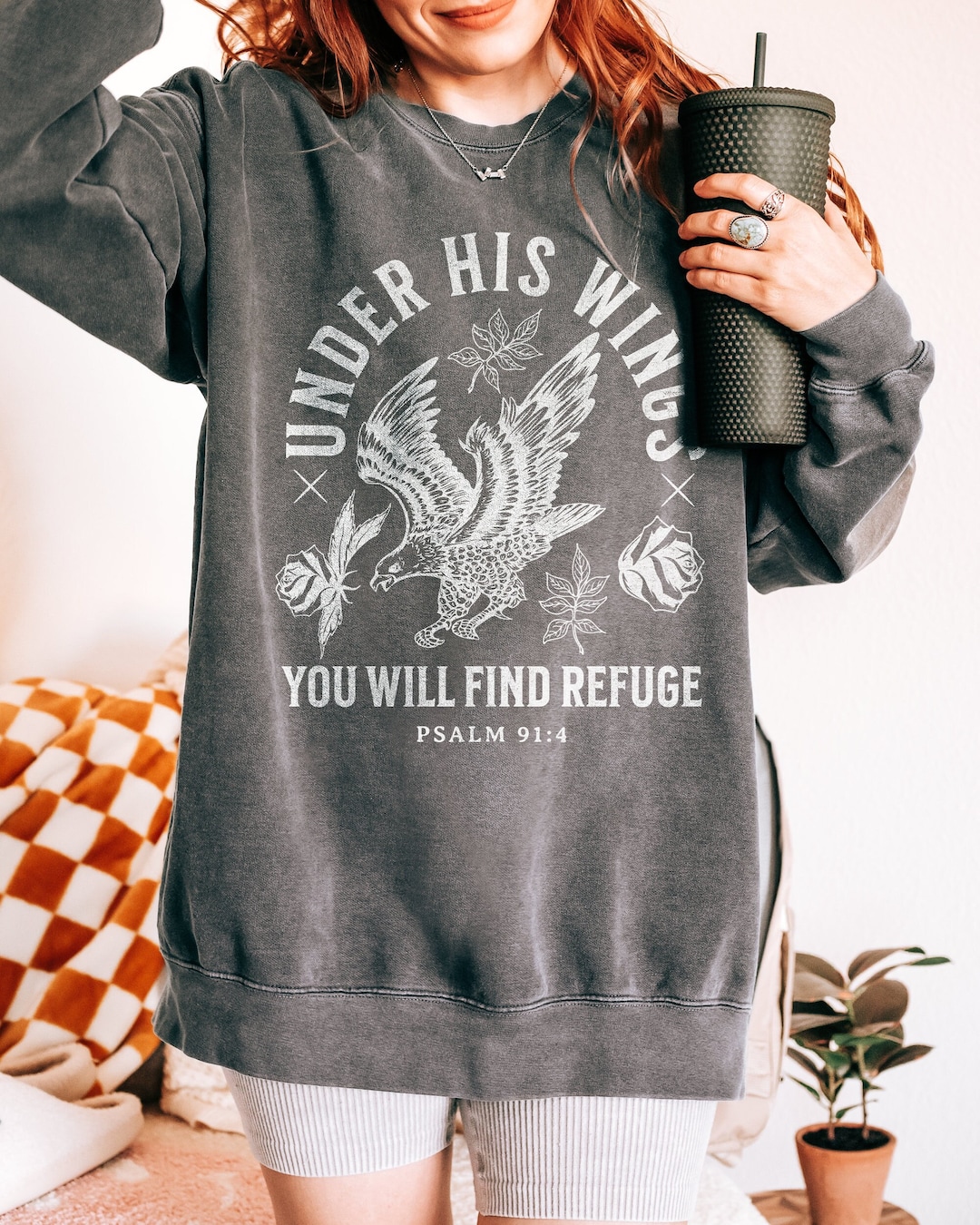 Under His Wings Christian Sweatshirts Comfort Colors Sweatshirt ...