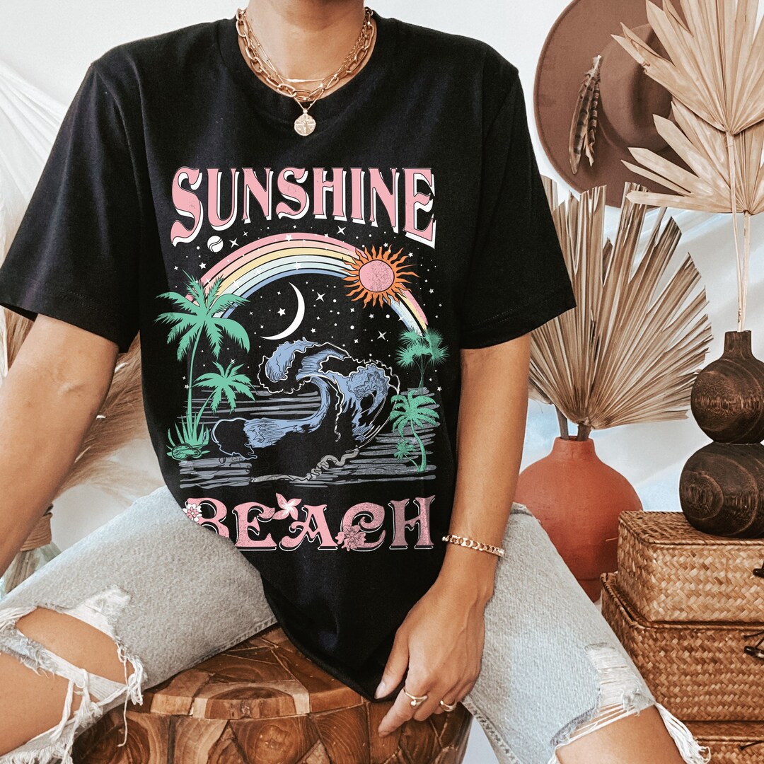 Beach Bum Retro Oversized T-shirt Beach Shirts for Women Beach Shirts ...