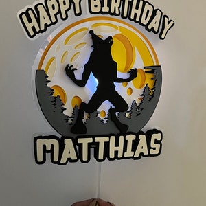 Light up Werewolf Cake Topper | Etsy