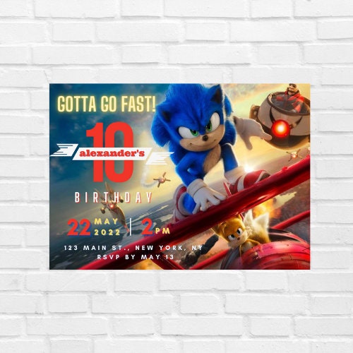 Invitación digital de Sonic the Hedgehog - Etsy México