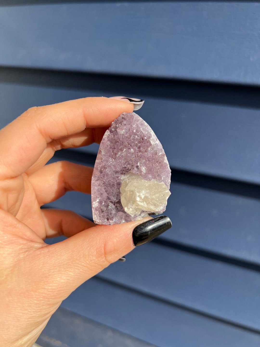 Beautiful Candy Amethyst Cut Base With Calcite, Purple Amethyst Crystal ...