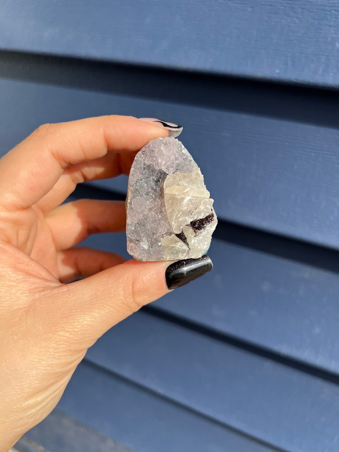 Gorgeous Candy Amethyst Cut Base With Calcite and Hematite, Purple ...