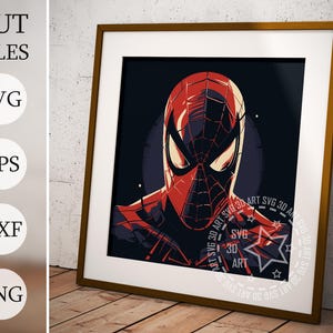 Spider Superhero 3D Shadow Box SVG: Layered Comic Files - Etsy