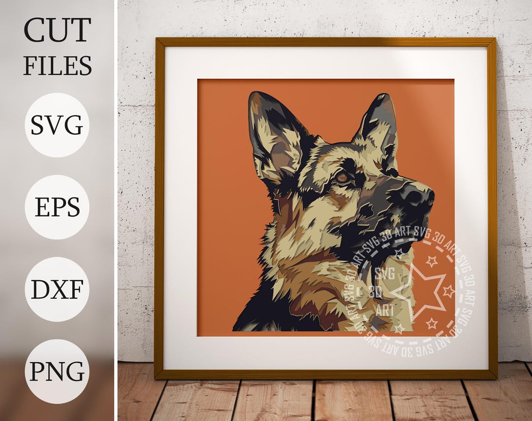 German Shepherd Dog 3d Shadow Box SVG, Pet Gift, Cricut Projects, Pet ...