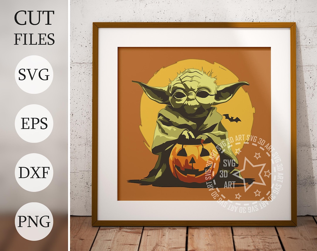 Baby Yoda Halloween Shadow Box SVG, Star Wars Layered Files (digital ...