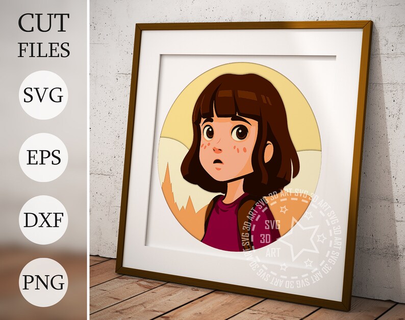 Dora the Explorer 3D Shadow Box SVG, Cricut Layered Files (digital ...