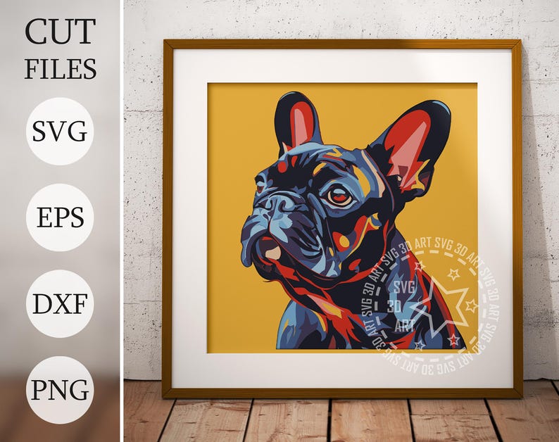 French Bulldog 3D Shadow Box SVG: Pet Memorial Gift, Laser Cut File - Etsy
