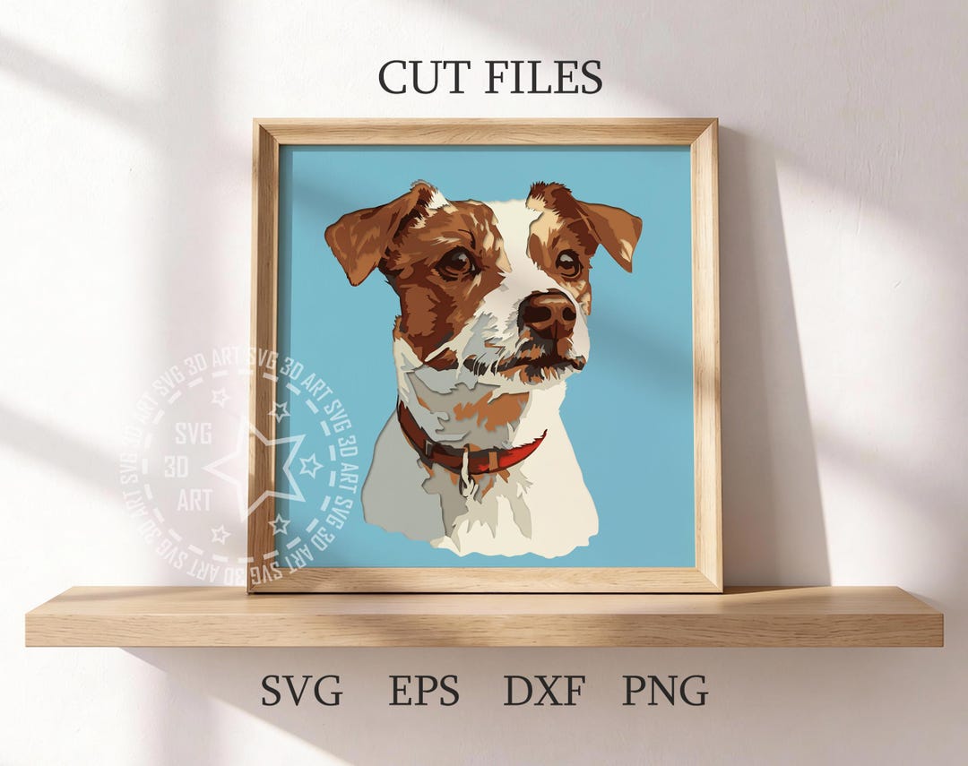 Jack Russell Terrier 3D Shadow Box SVG, Layered Dog Art Cut Files ...