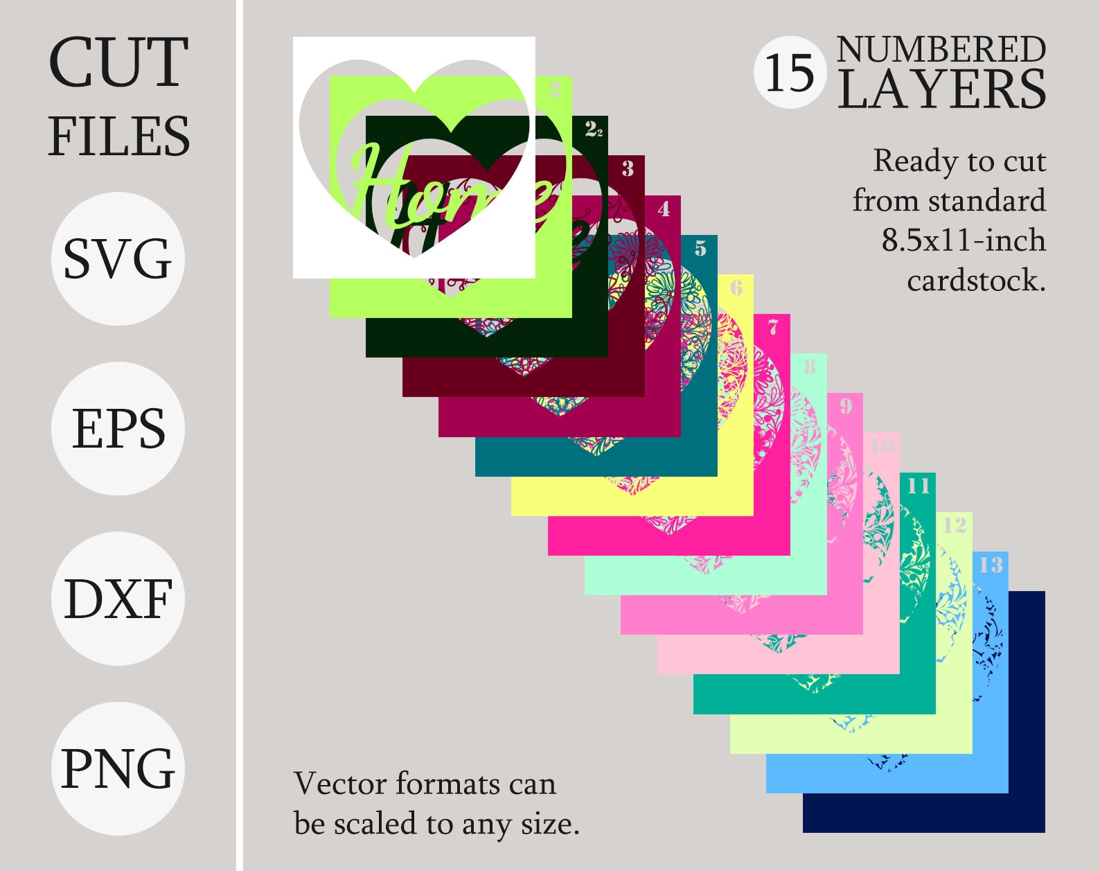 Spring Flowers Heart 3d Shadow Box SVG Layered Files for - Etsy