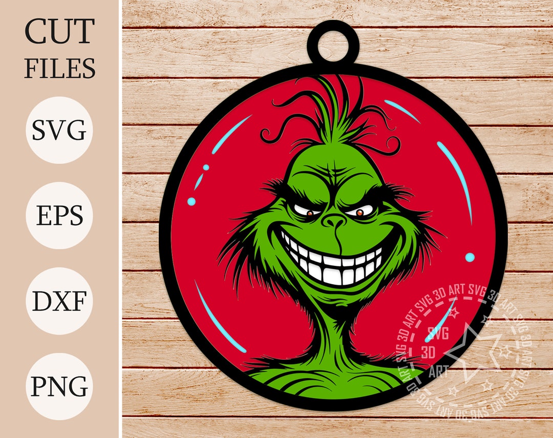 The Grinch 3d Christmas Shadow Box SVG, Layered Files for Cricut ...
