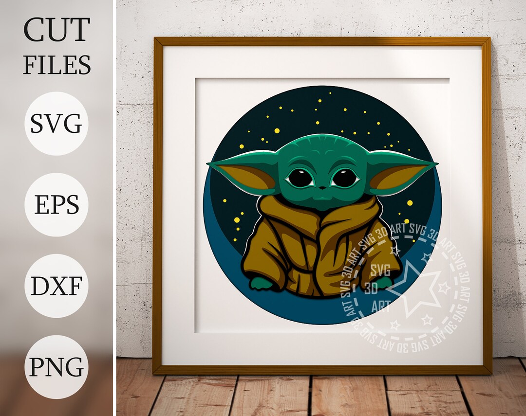 Baby Yoda 3D Shadow Box SVG, Star Wars Mandala, Cricut Files (digital ...