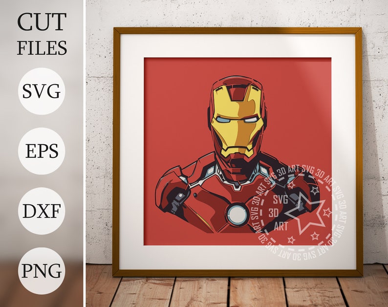 Iron Man 3D Shadow Box SVG: Layered Files for Cricut (digital Download ...