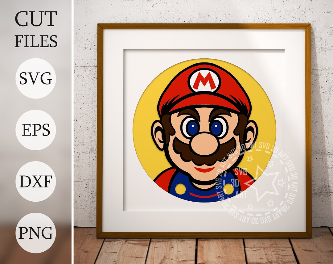 Mario 3D Shadow Box SVG: Layered Cricut Files (digital Download), Laser ...