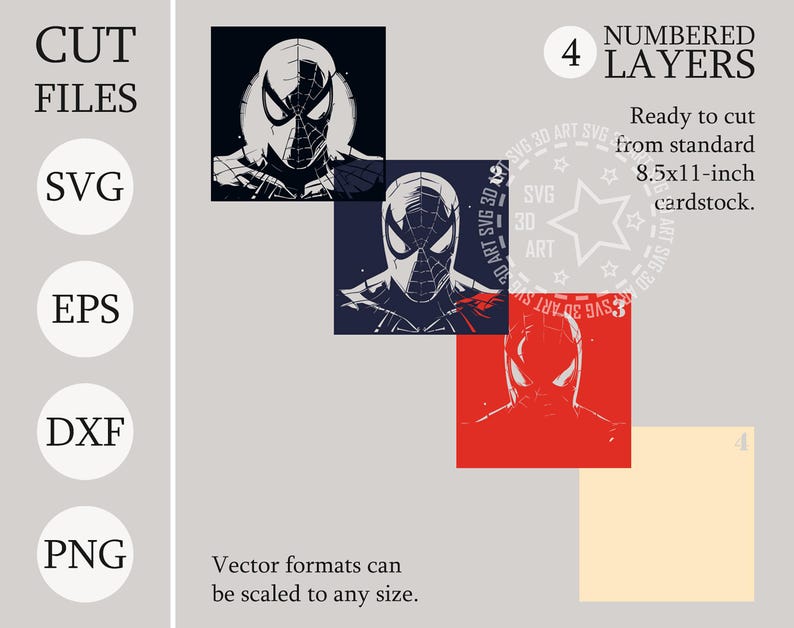 Spider Superhero 3D Shadow Box SVG: Layered Comic Files - Etsy
