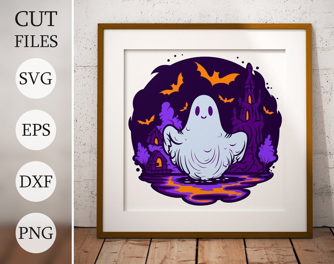 Halloween Ghost 3d Shadow Box SVG, Layered Files for Cricut, Fall ...