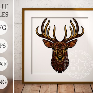 Deer 3d Shadow Box SVG, Layered Files for Cricut, Cardstock SVG, Deer ...