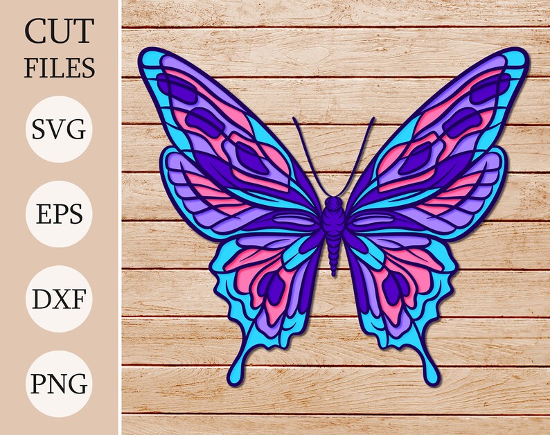 Swallowtail Butterfly 3d Shadow Box SVG, Layered Blue Butterfly Files ...