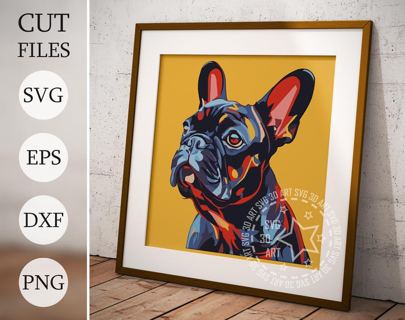 French Bulldog 3D Shadow Box SVG: Pet Memorial Gift, Laser Cut File - Etsy