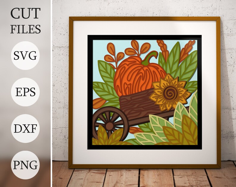 Sunflower 3d Shadow Box SVG Wooden Cart Layered Files for - Etsy