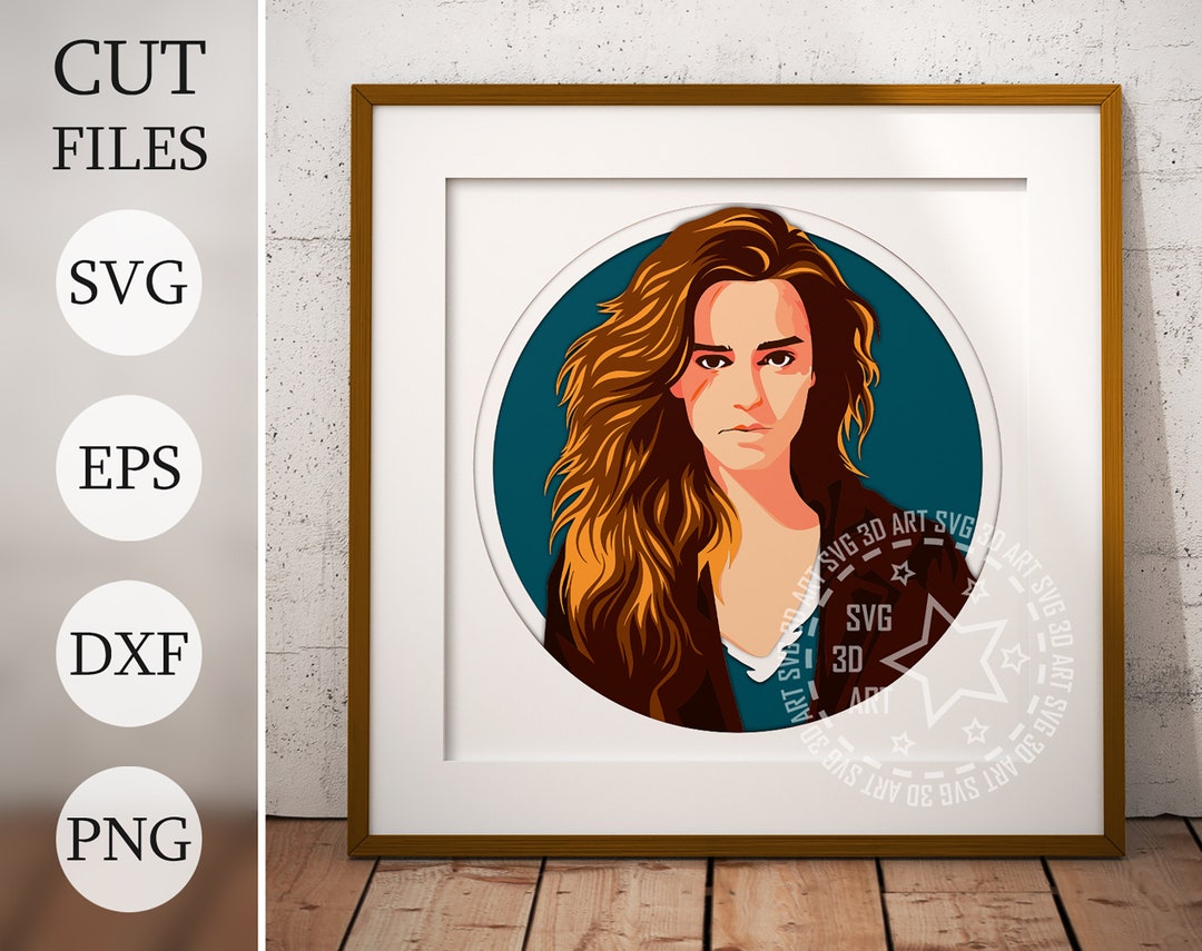 Hermione 3d Shadow Box SVG, Layered Files for Cricut, Cardstock SVG ...