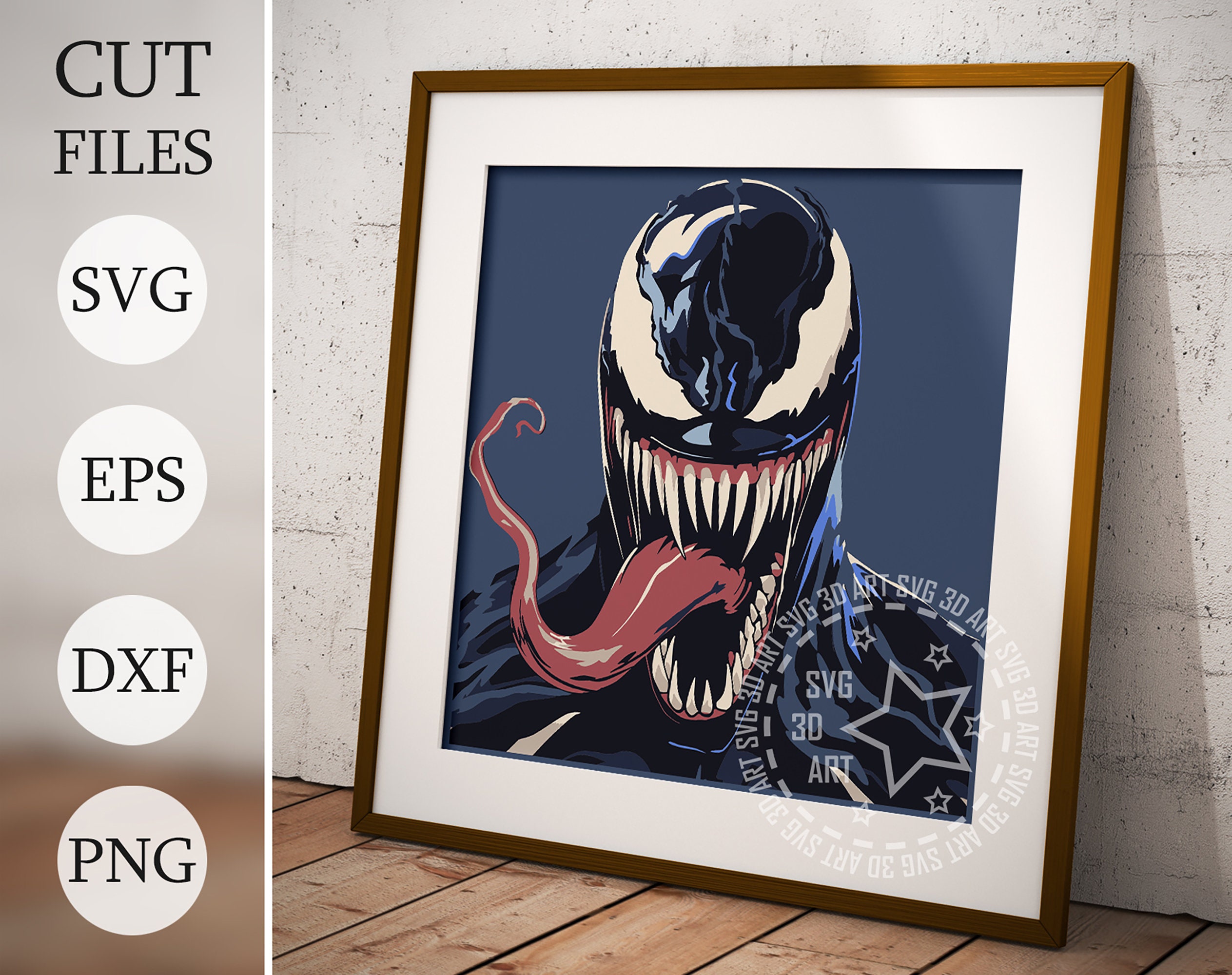 Ve Nom Comics 3D Shadow Box SVG: Layered Cricut Files - Etsy
