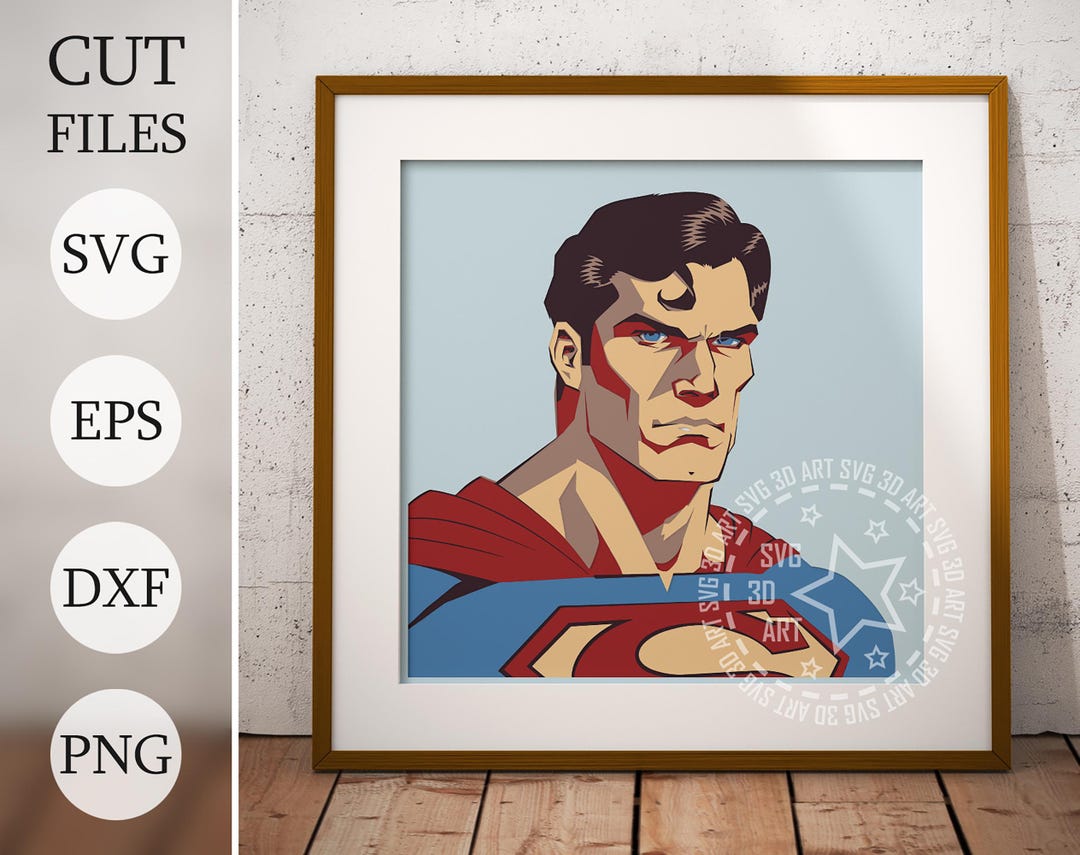Superhero 3d Shadow Box SVG, Layered Files for Cricut, Cardstock SVG ...