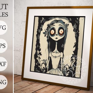 Halloween Corpse Bride 3d Shadow Box SVG, Halloween Tim Burton, Layered ...