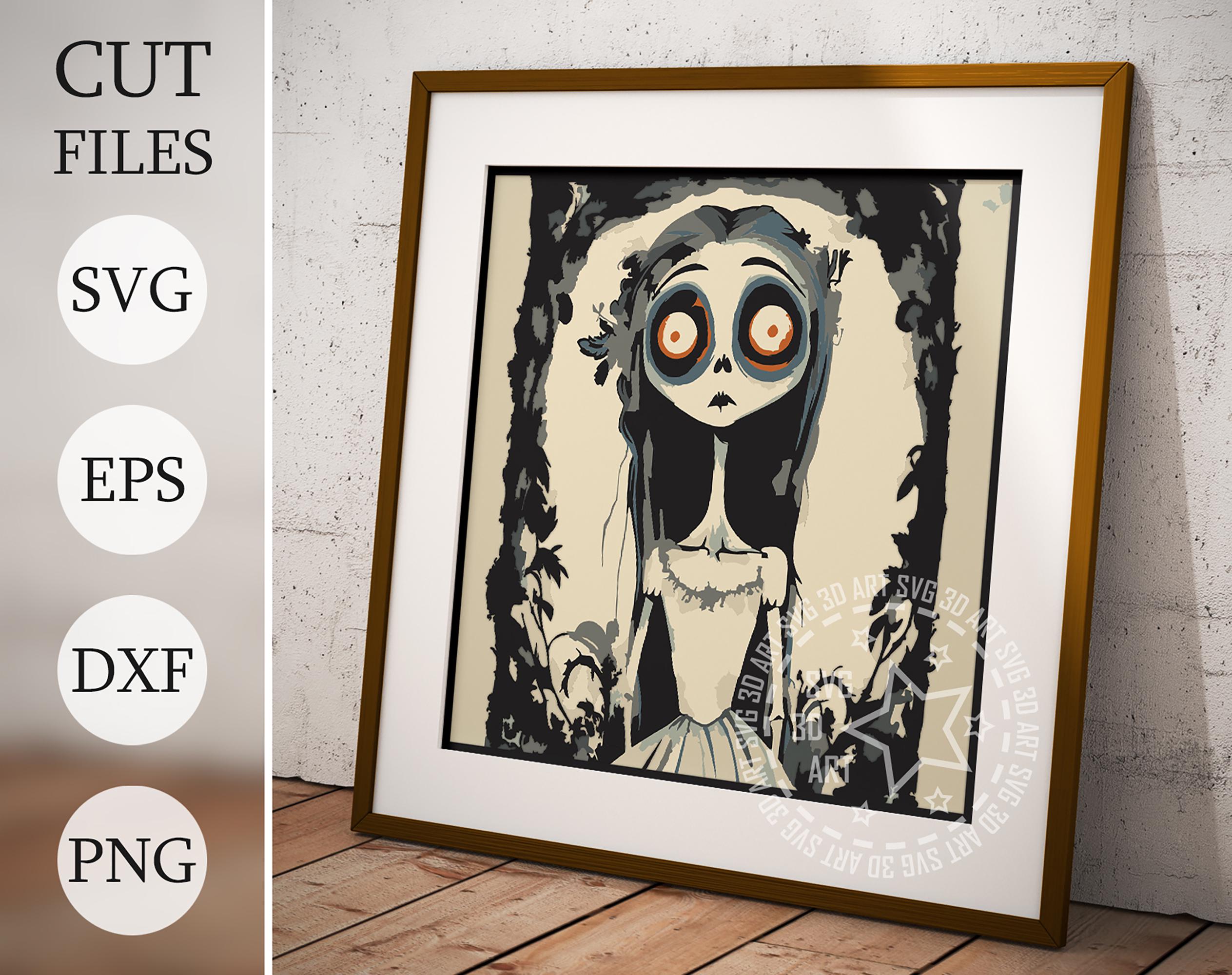 Corpse Bride Shadow Box SVG: Halloween 3D Layered Files (digital ...