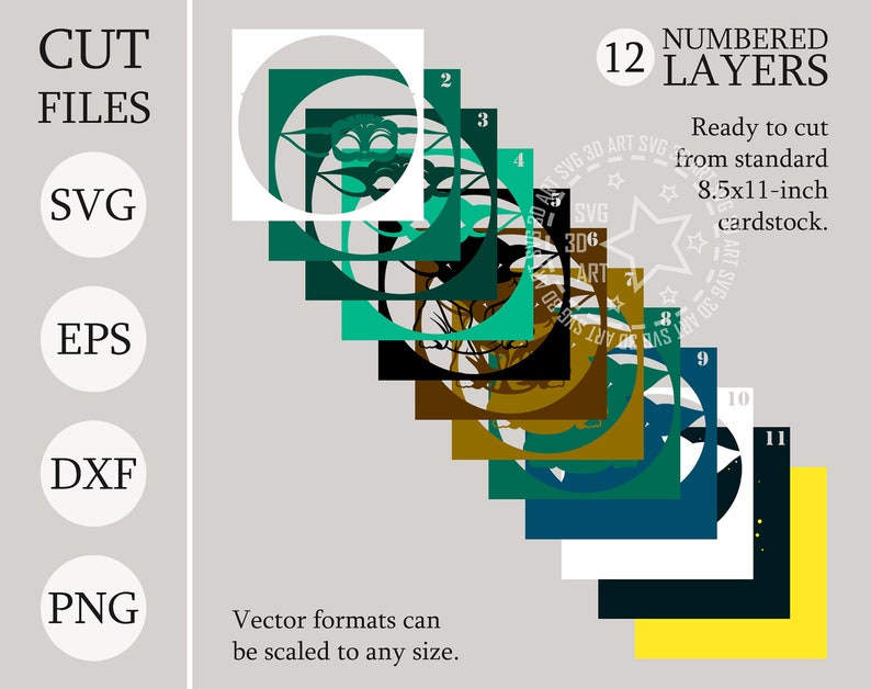 Baby Yoda 3D Shadow Box SVG, Star Wars Mandala, Cricut Files (digital ...