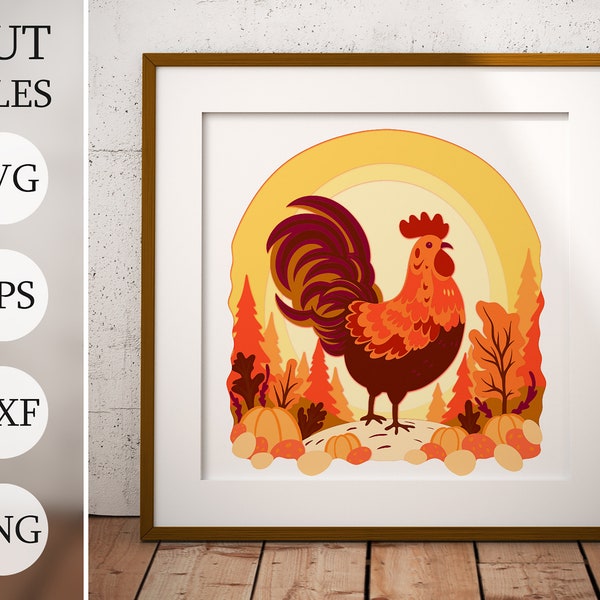 Chicken Shadow Box Svg - Etsy