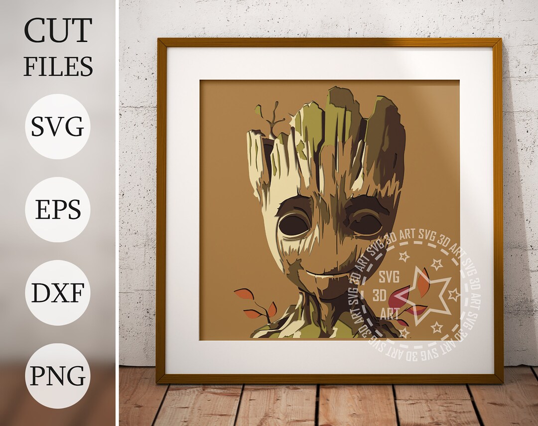 G-root Superhero 3D Shadow Box SVG: Layered Cricut Files (digital ...