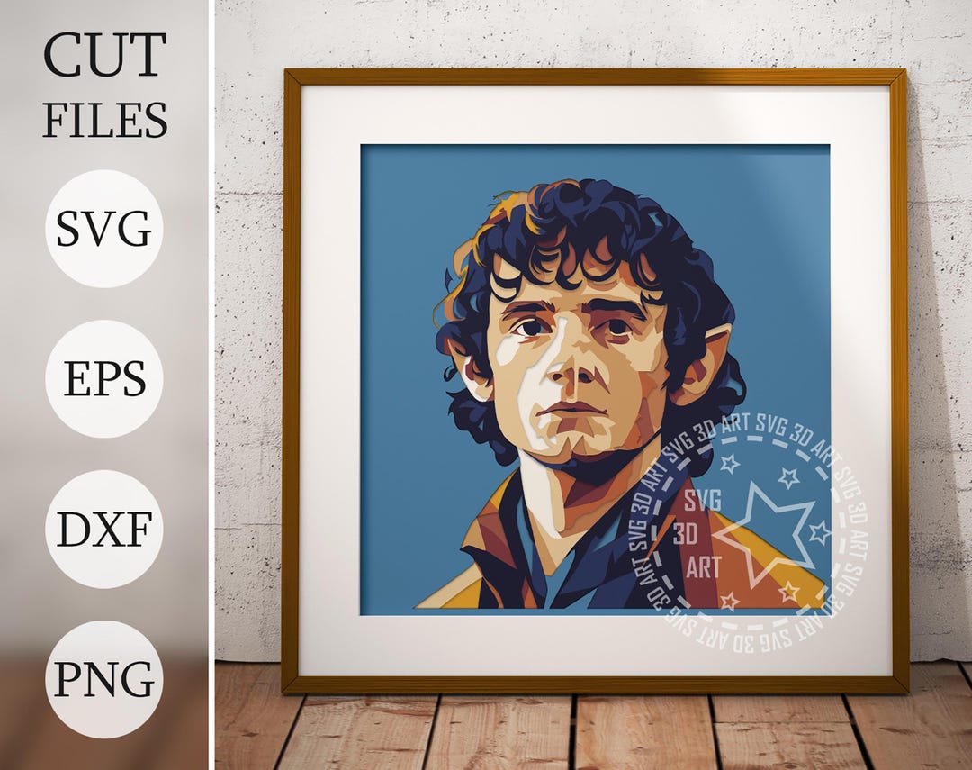 Frodo Baggins From the Lord of the Rings 3d Shadow Box SVG, Layered ...