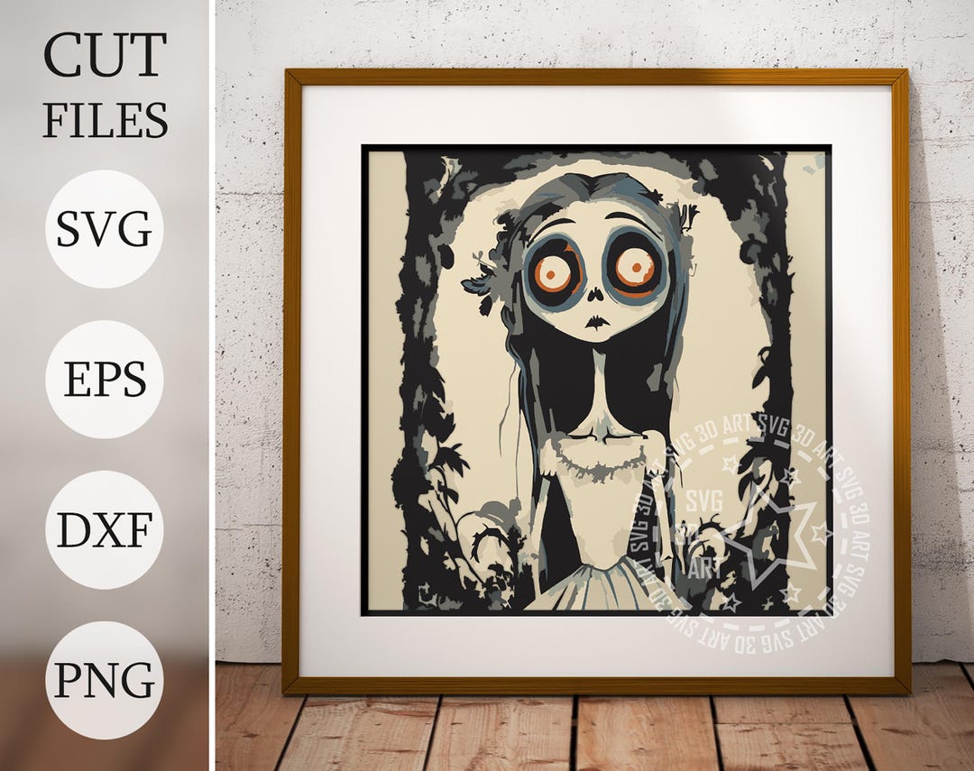 Halloween Corpse Bride 3d Shadow Box SVG, Halloween Tim Burton, Layered ...