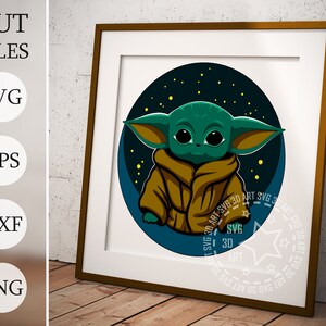 Baby Yoda 3D Shadow Box SVG, Star Wars Mandala, Cricut Files (digital ...