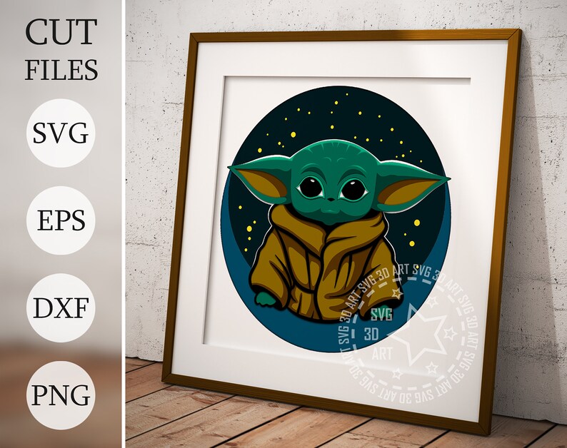 Baby Yoda 3D Shadow Box SVG, Star Wars Mandala, Cricut Files (digital ...
