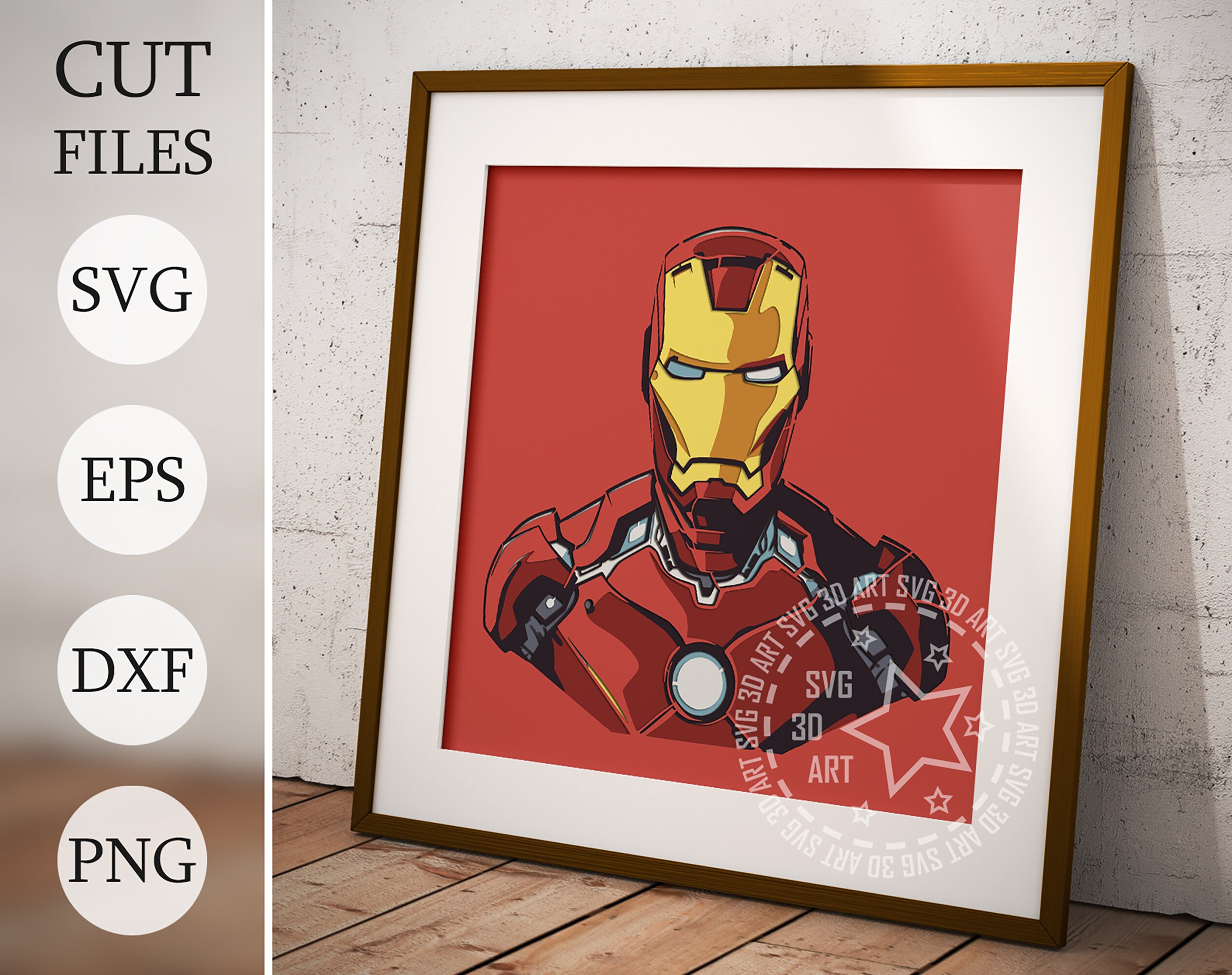 Iron Man 3D Shadow Box SVG: Layered Files for Cricut (digital Download ...