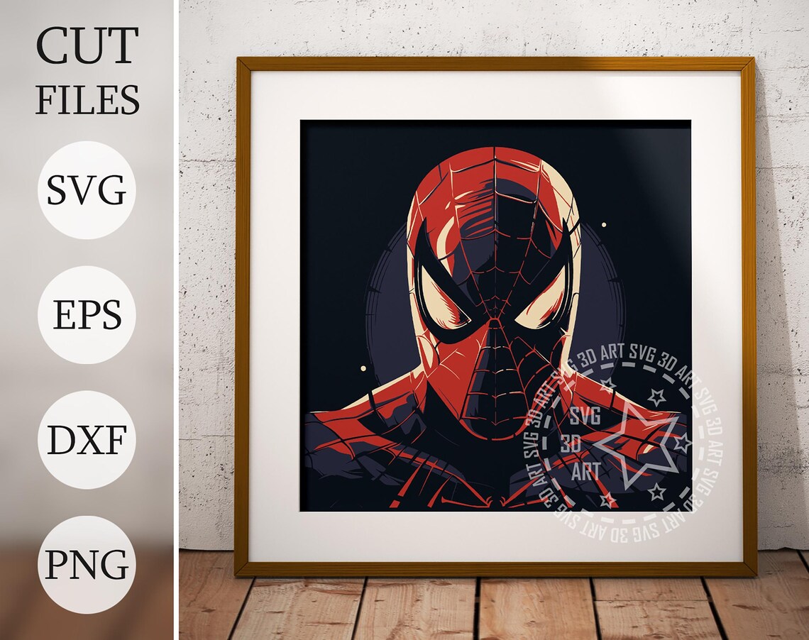 Spider Superhero 3D Shadow Box SVG: Layered Comic Files - Etsy