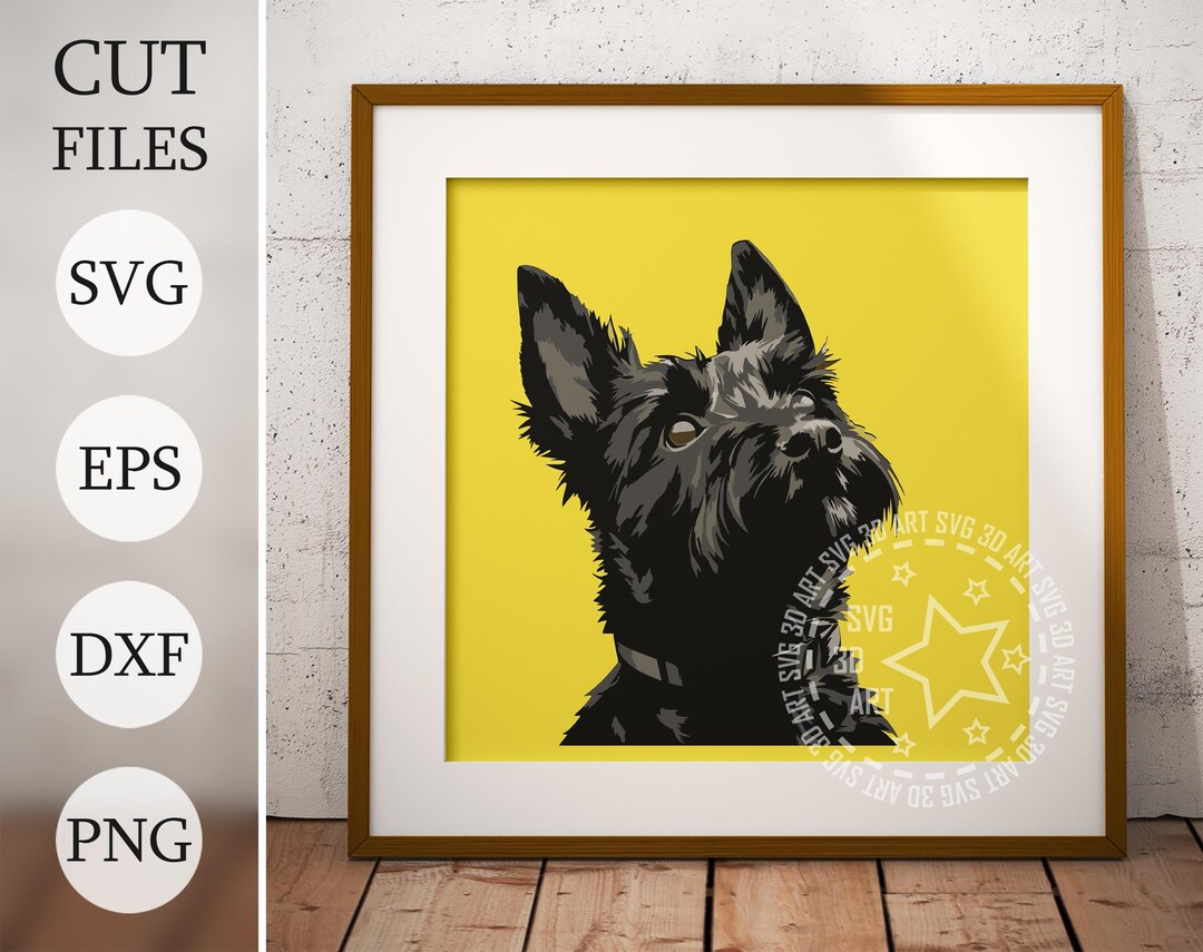 Scottish Terrier 3D Shadow Box SVG: Pet Memorial Gift (digital Download ...