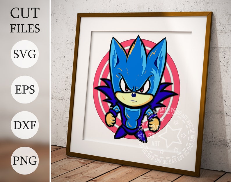 Sonic 3D Shadow Box SVG: Layered Mandala Files for Cricut, Laser Cut ...