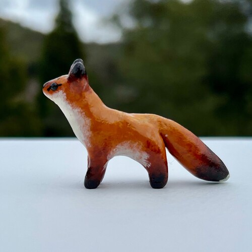 Miniature Red Fox Figurine Sleep in Teacup. Handmade Resin - Etsy