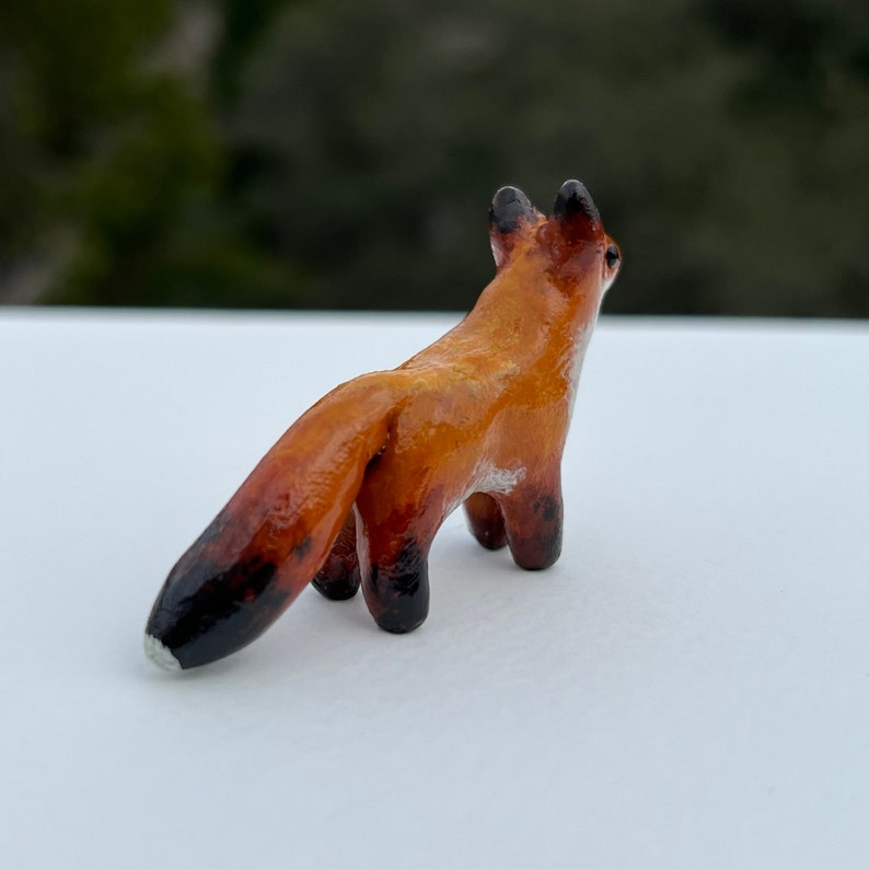 Handmade Red Fox Clay Figurine Standing - Etsy