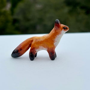 Handmade Red Fox Clay Figurine Standing - Etsy