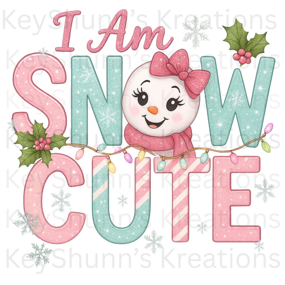I Am Snow Cute Christmas PNG * Cute Snowgirl Design * Pastel Winter ...