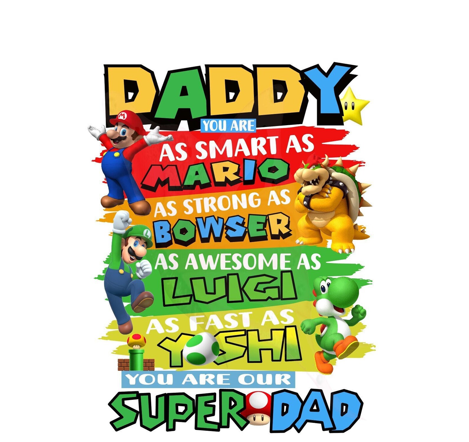 Super Dad PNG/JPG/PDF, Super Mario Dad - Etsy