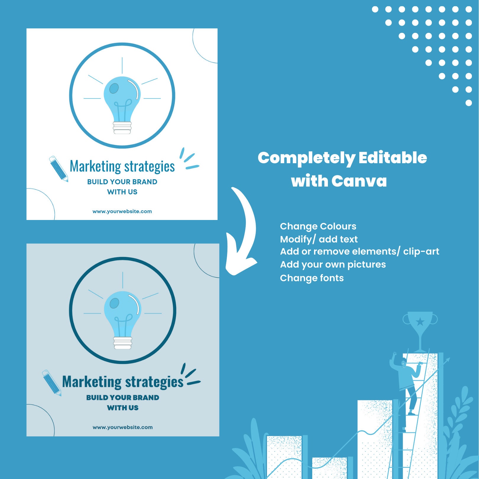 100 Instagram Templates | Digital Marketing Social Media Post Templates ...