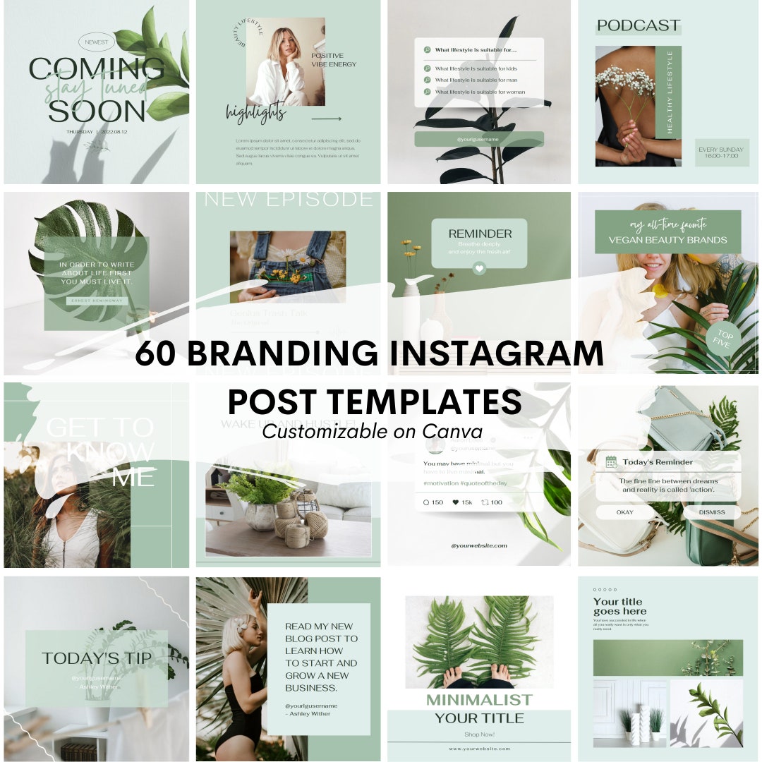 60 Green Branding Instagram Canva Templates | Instagram Business Growth ...