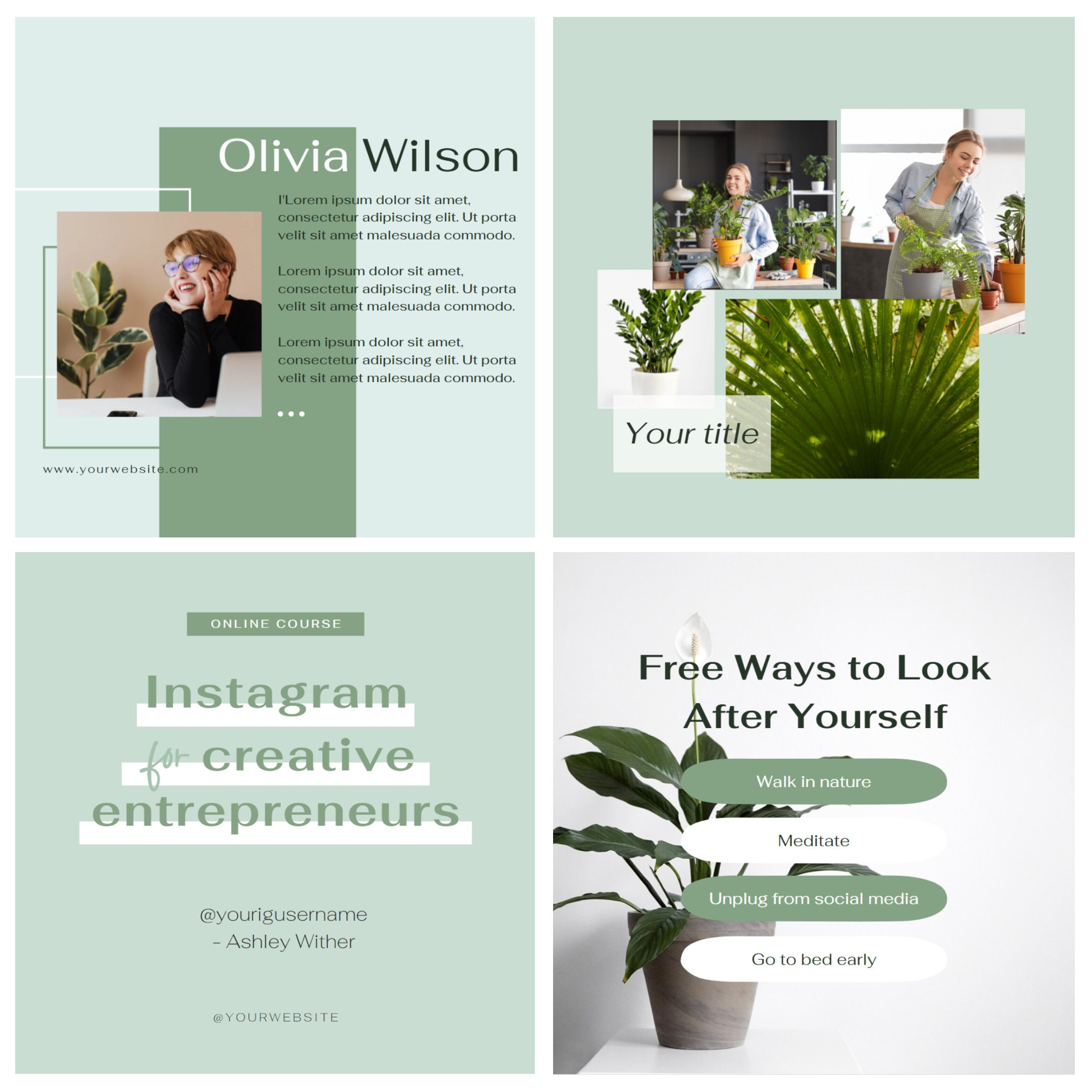 60 Green Branding Instagram Canva Templates | Instagram Business Growth ...